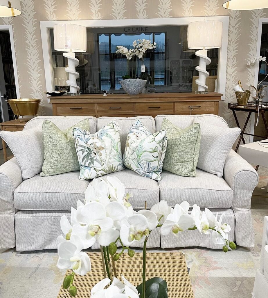 Performance fabric slipcover, three seat started sofa! – Poppy's of Macon