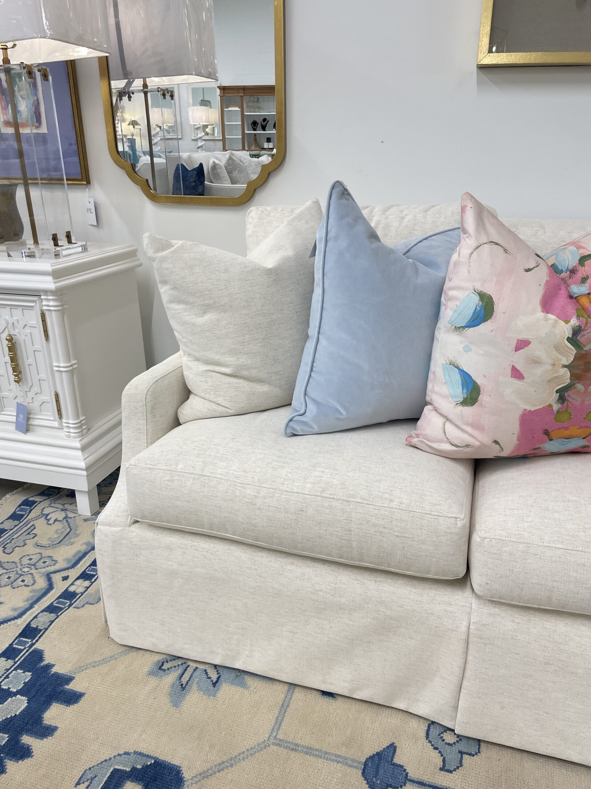 Avery sofa covered in performance fabric crypton, nomad snow with ...