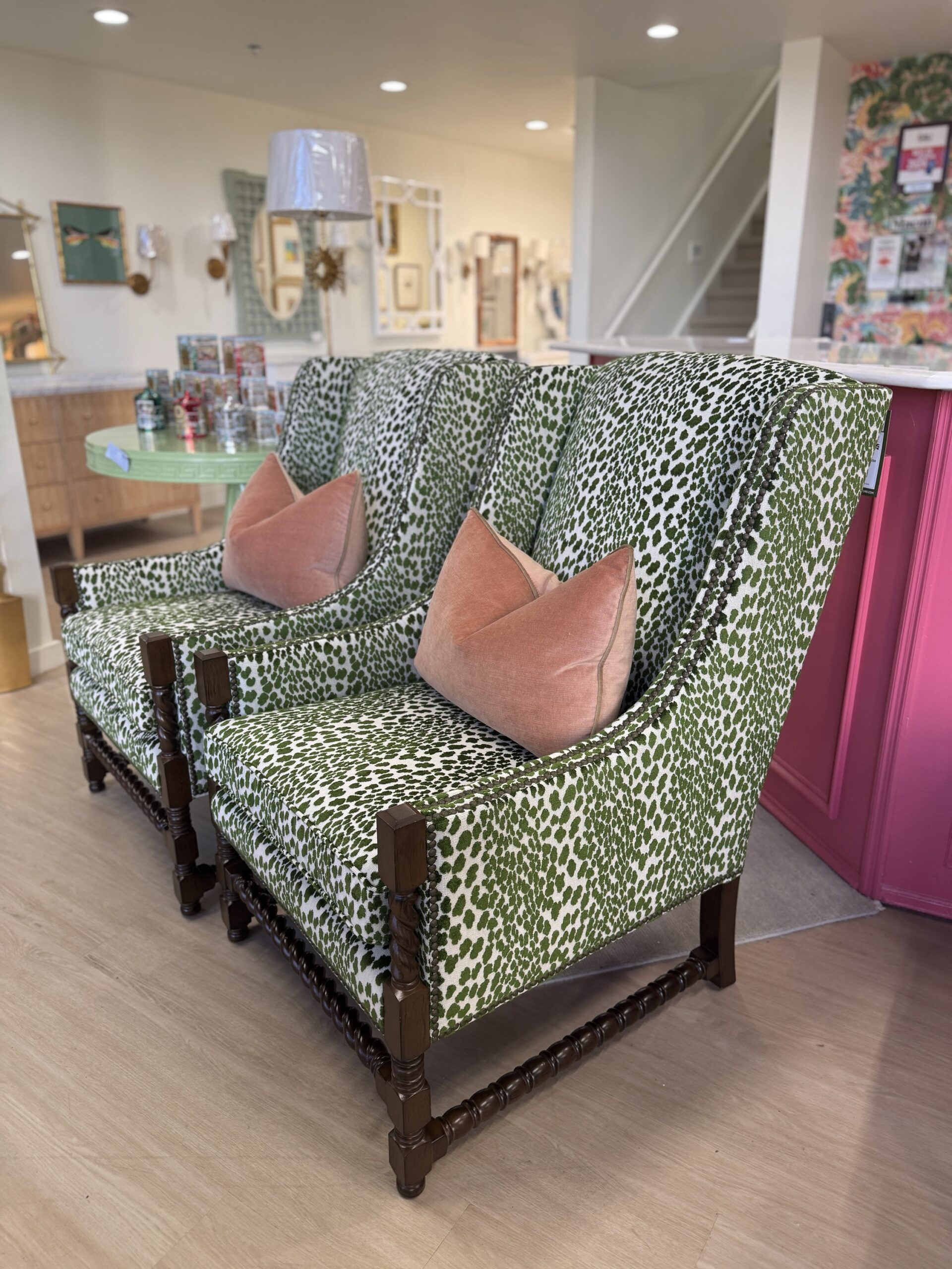 Set of (2) Harrington Wing Club Chairs | seeing spots jungle Kincaid ...