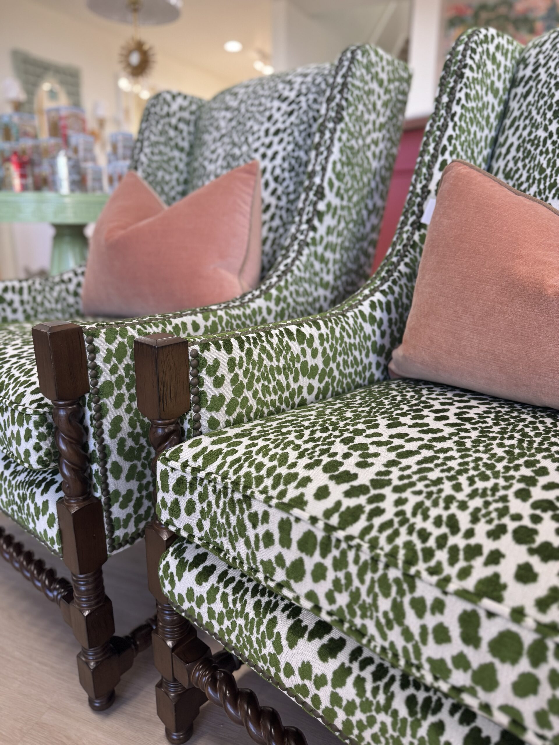 Set of (2) Harrington Wing Club Chairs | seeing spots jungle Kincaid ...