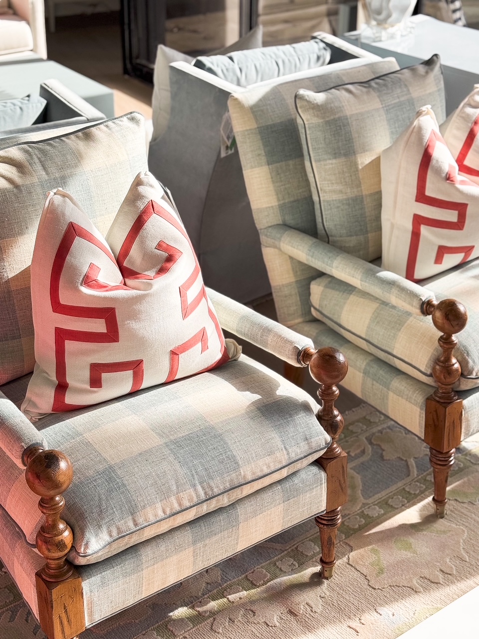 Set of (2) Bradstreet Chairs | Check Please Mist – Poppy's of Macon